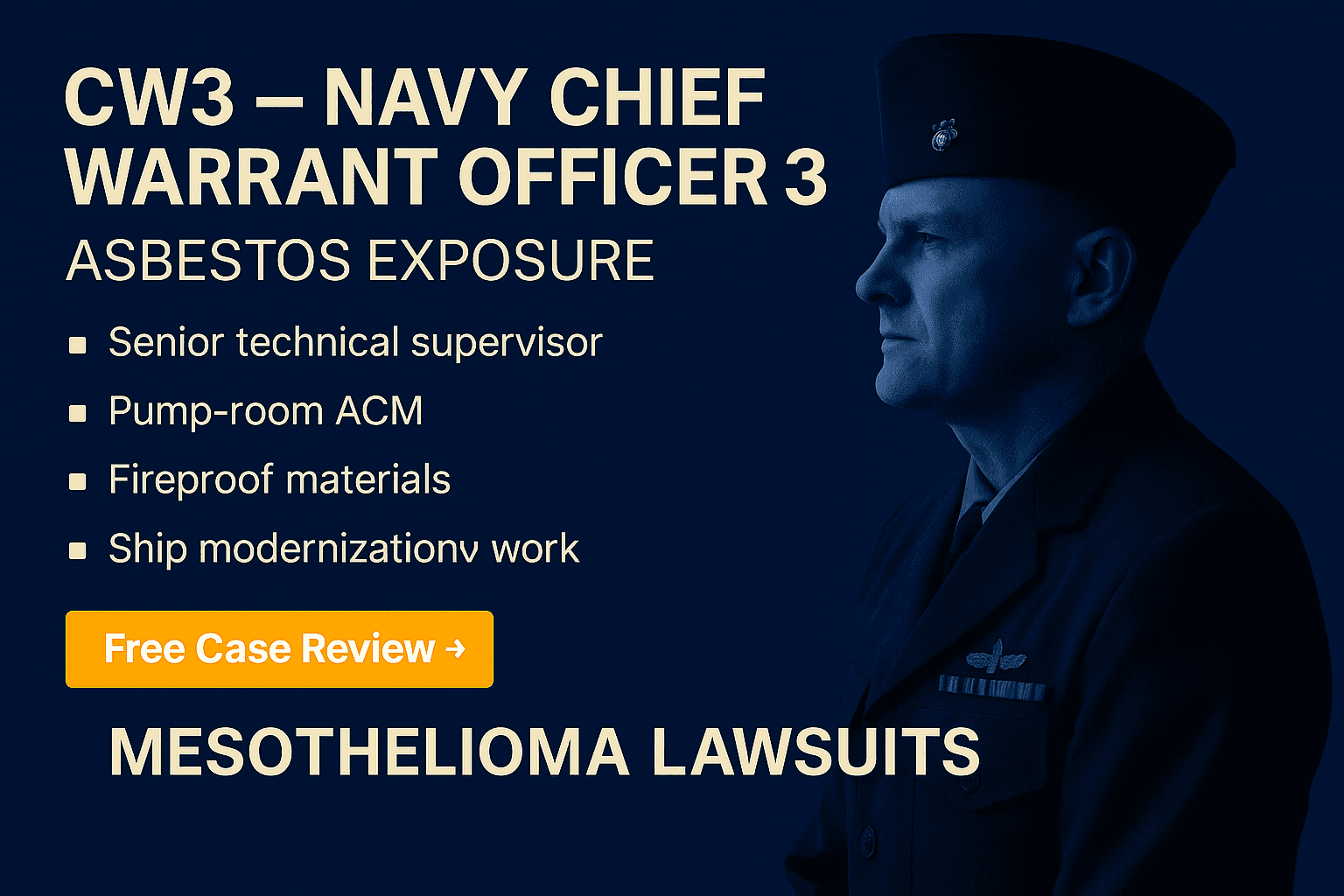 CW3 Navy Chief Warrant Officer 3 Asbestos Exposure | Ship, Engine Room ...