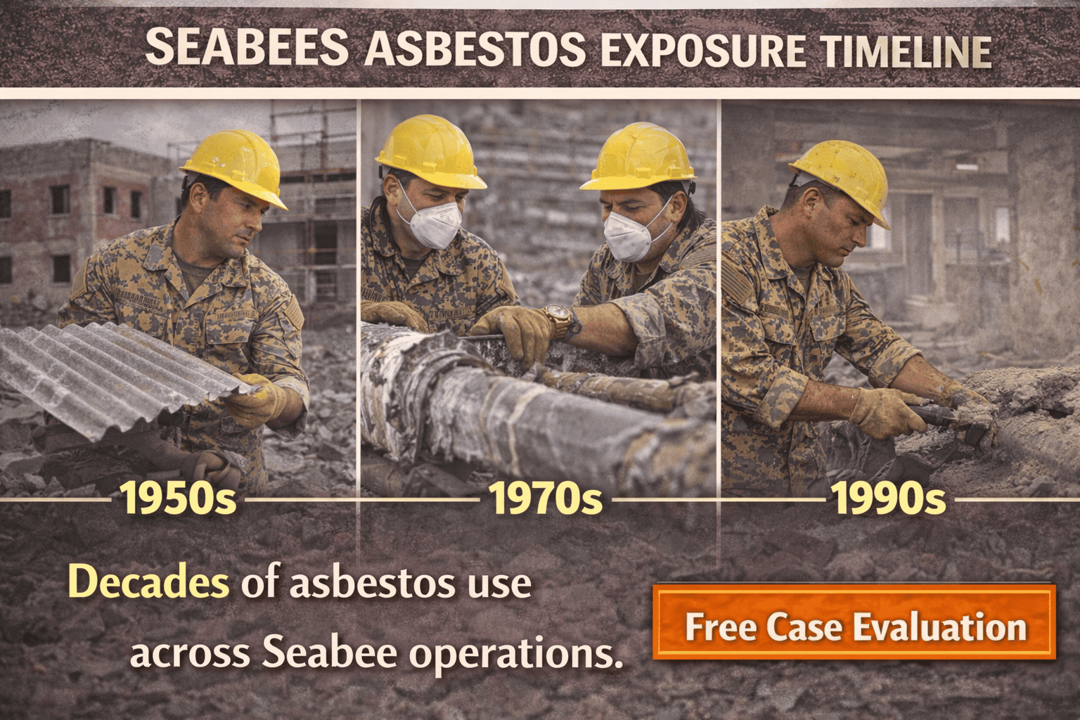 Seabees Asbestos Exposure Timeline - Mesothelioma Cases