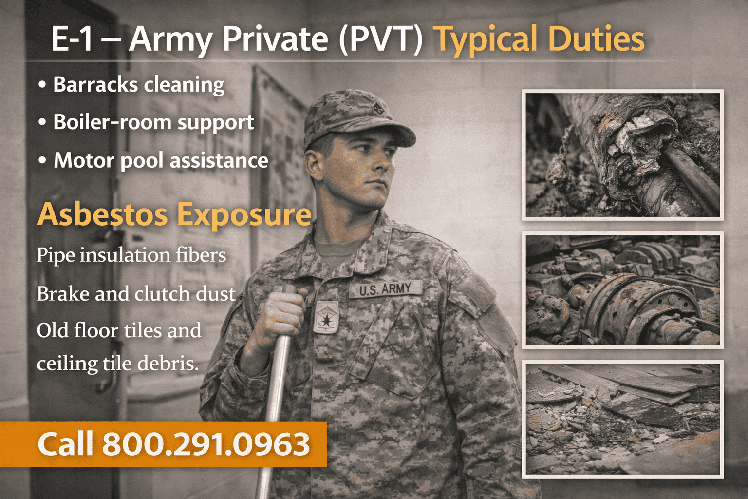 E-2 Army Private (PV2) Asbestos Exposure | Base Housing & Maintenance Risk