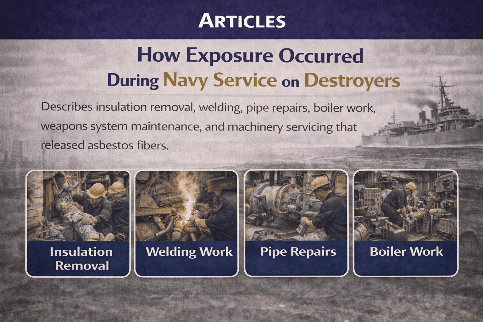 How Asbestos Exposure Occurred During Navy Service on Destroyers
